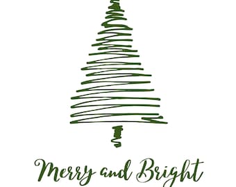 Christmas Tree Printable Wall Art, Minimalist Wall Art, Digital ...