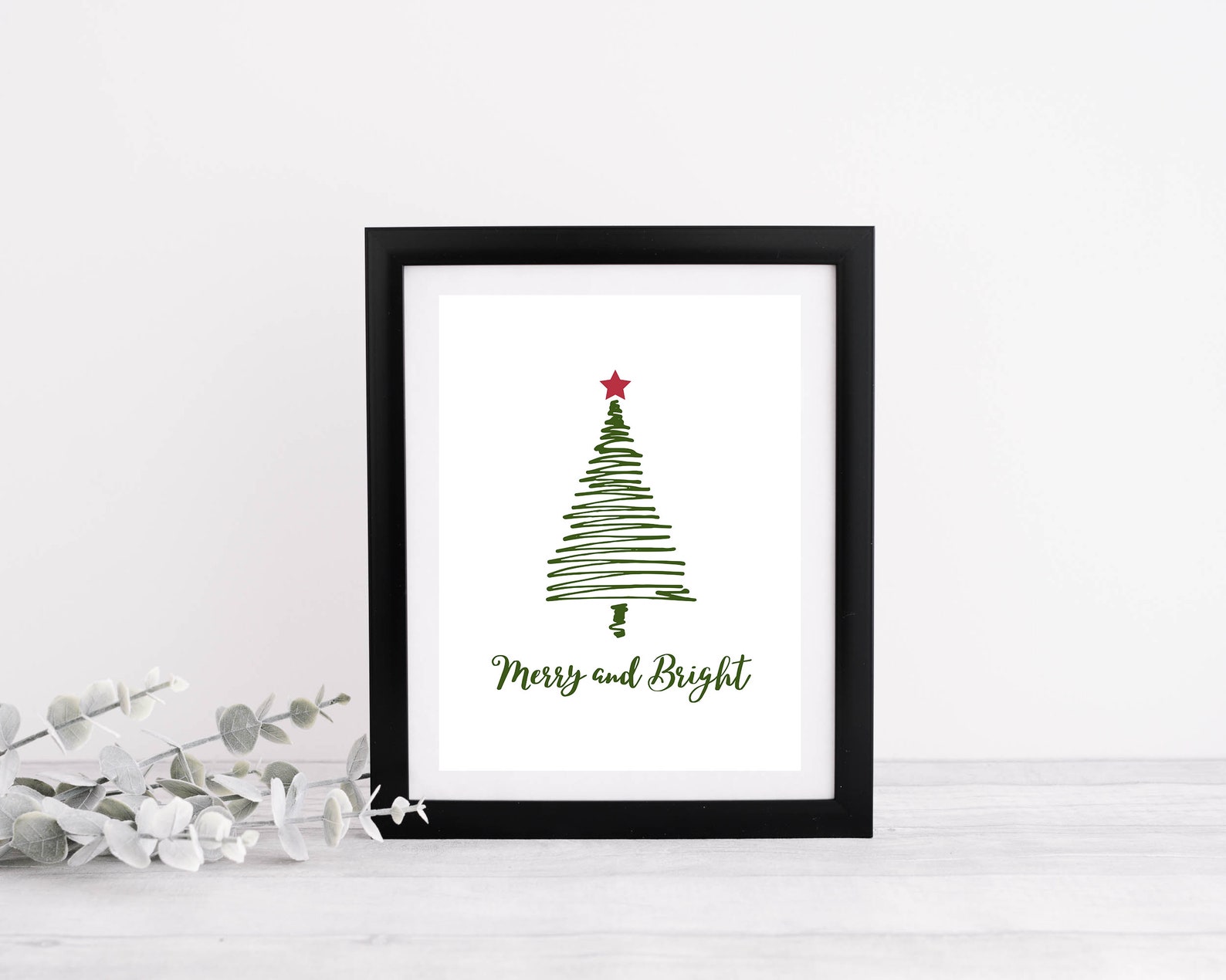 Christmas Tree Printable Wall Art, Minimalist Wall Art, Digital ...