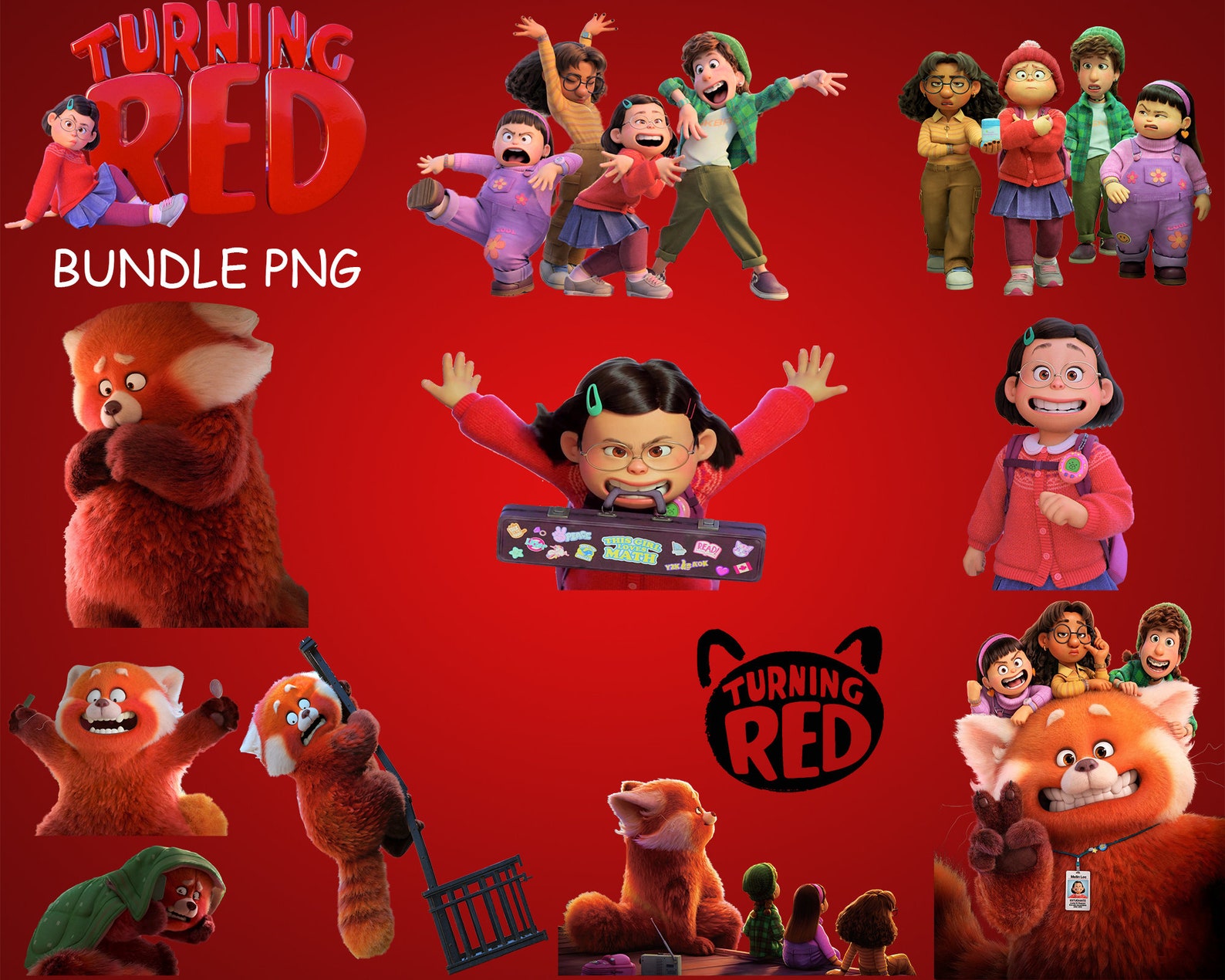 40 Bundle Turning Red PNG Turning Red Character Pngturning | Etsy