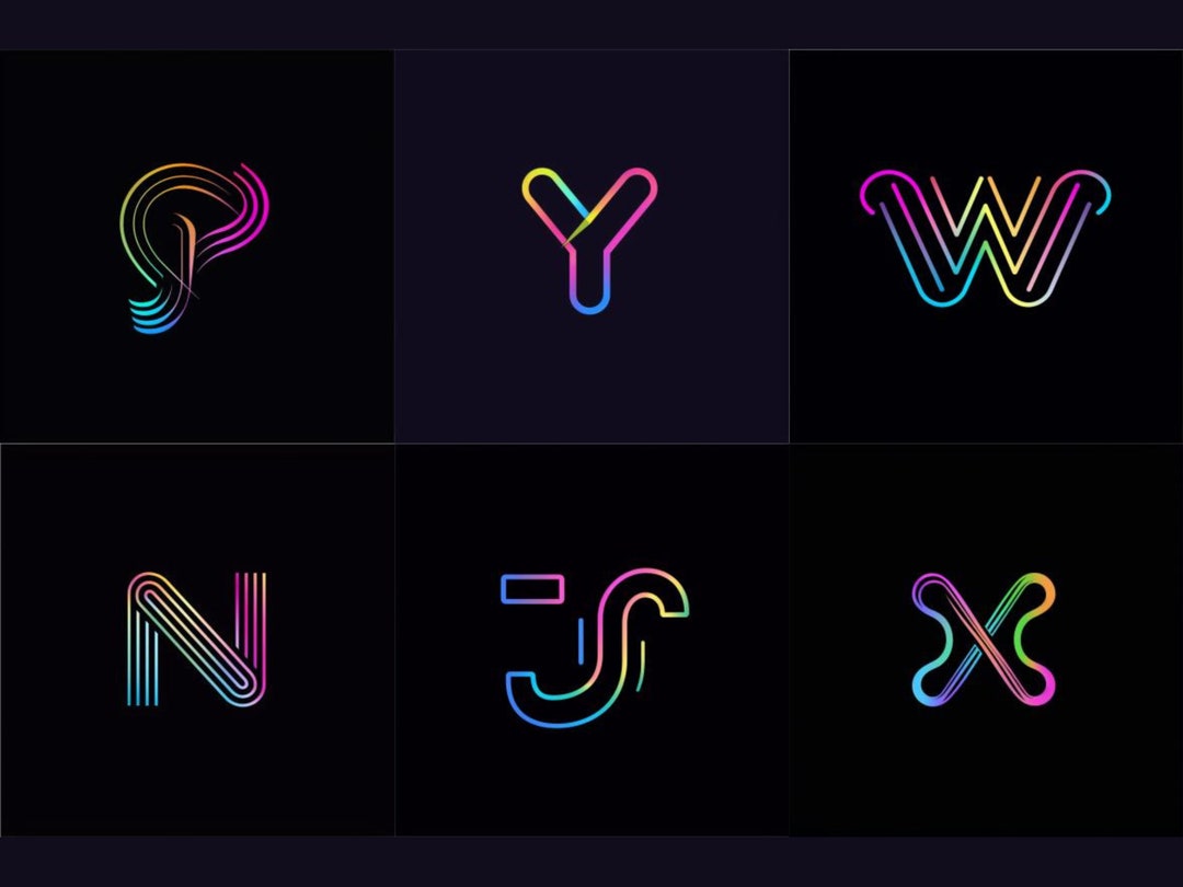 Line Art Letter Logos Midjourney Prompt, Midjourney V6 - Etsy