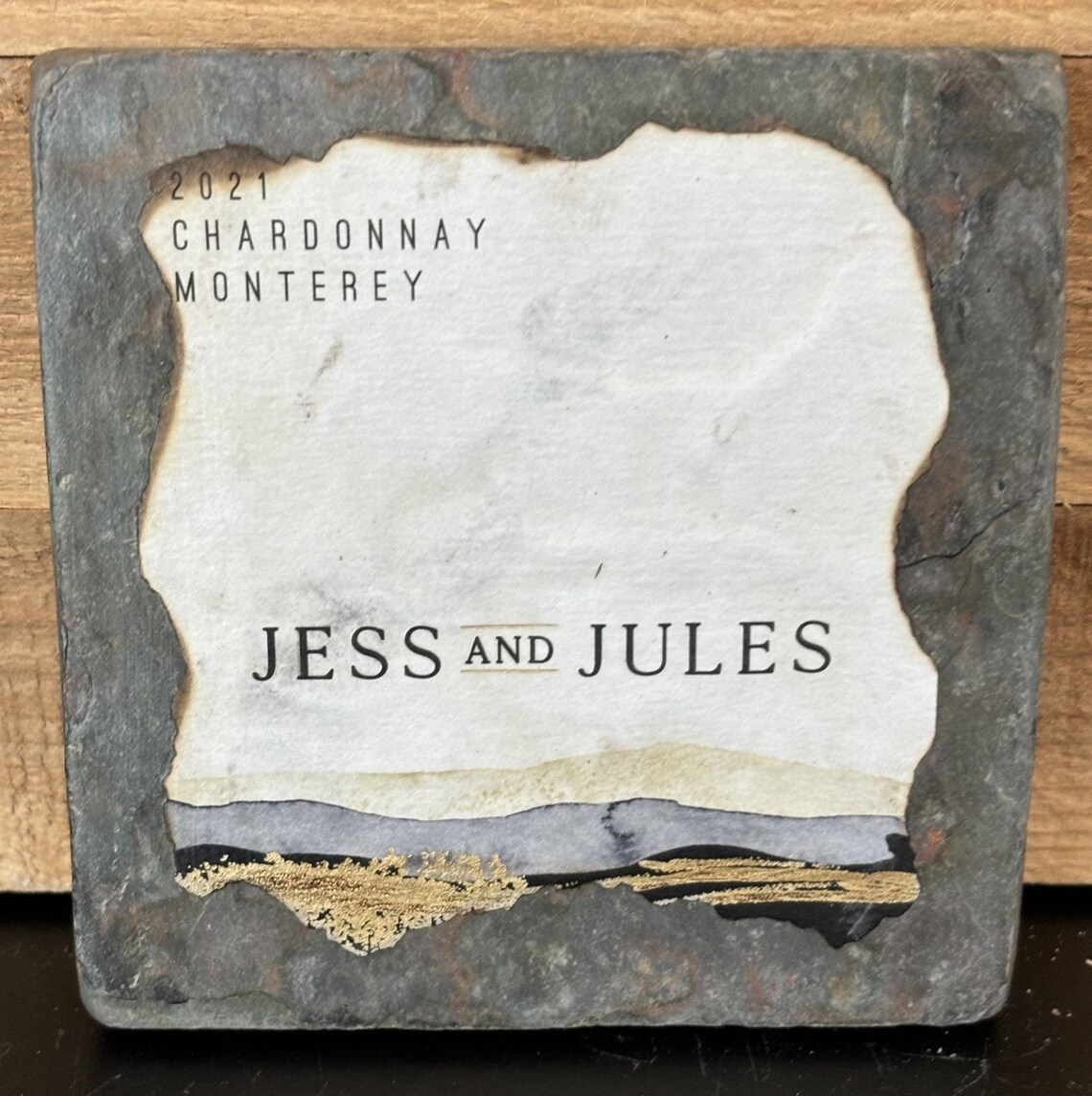 Jess and Jules Chardonnay Wine Label Coaster - Etsy