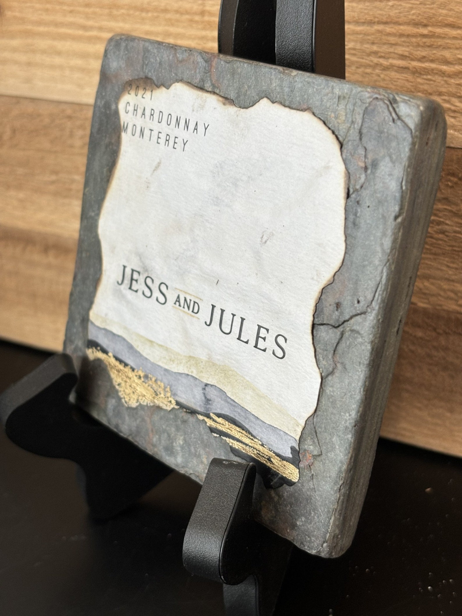 Jess and Jules Chardonnay Wine Label Coaster - Etsy