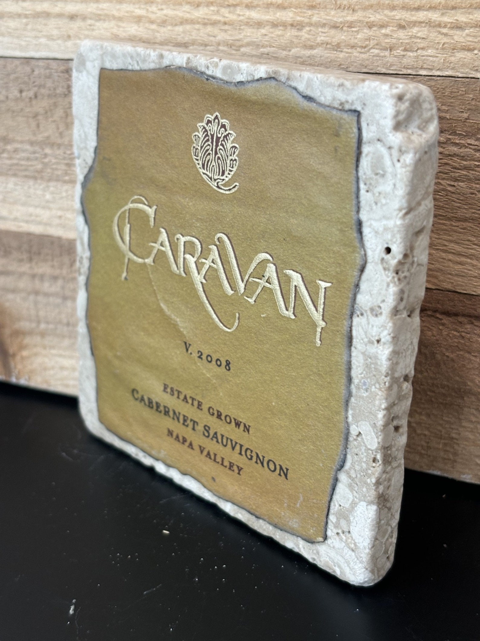 Caravan Cabernet Sauvignon Wine Label Coaster - Etsy