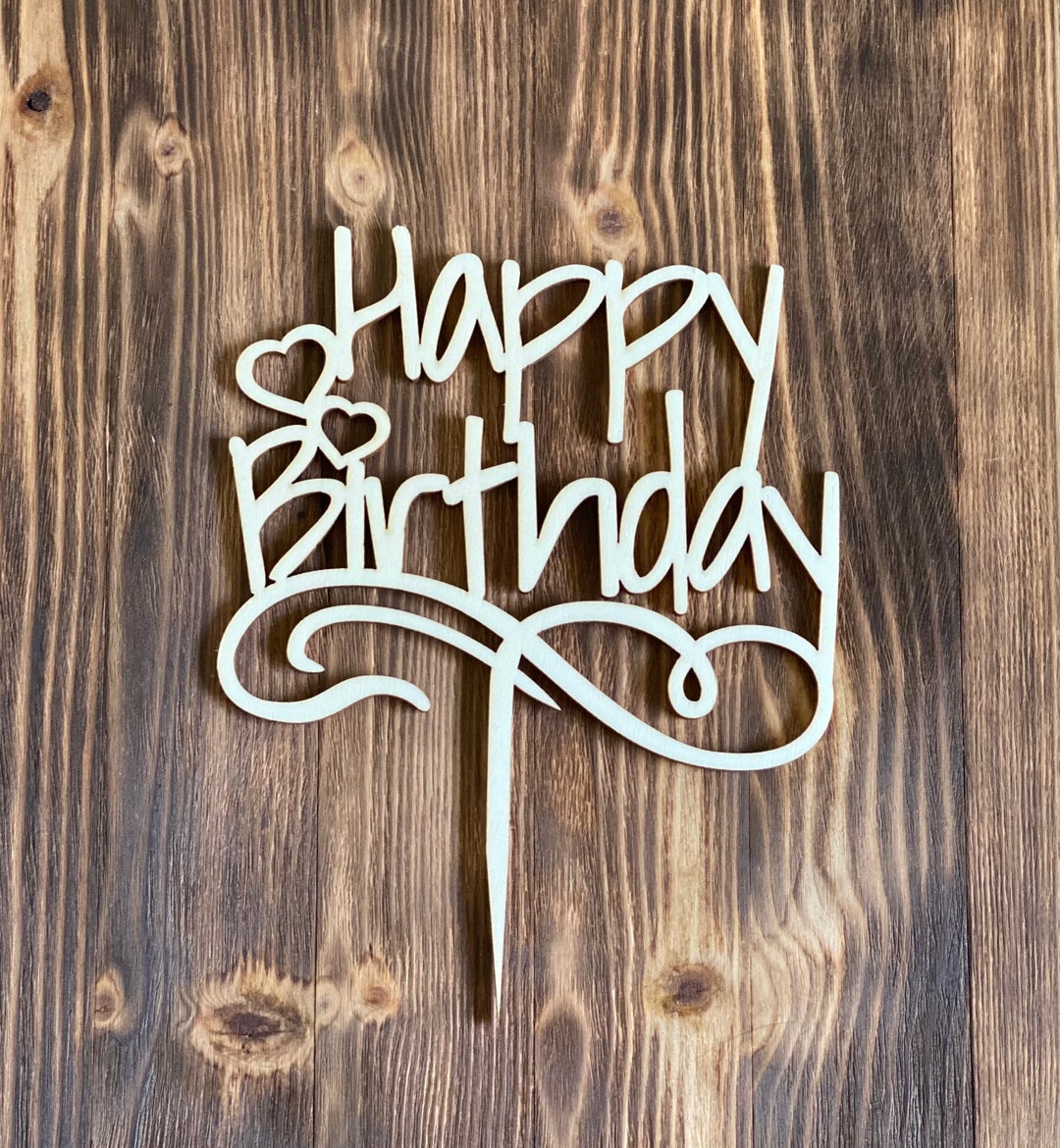 Caketopper Happy Birthday Cake Plug Cake Plug - Etsy