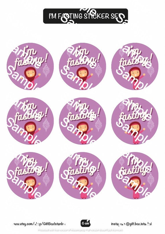 Embellishments Stickers Ramadan Stickers I'm fasting sticker for kids ...