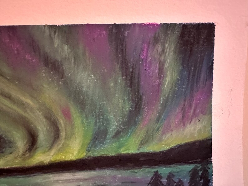 Dreamy Northern Lights | Oil Pastel Painting | Northern Lights ...