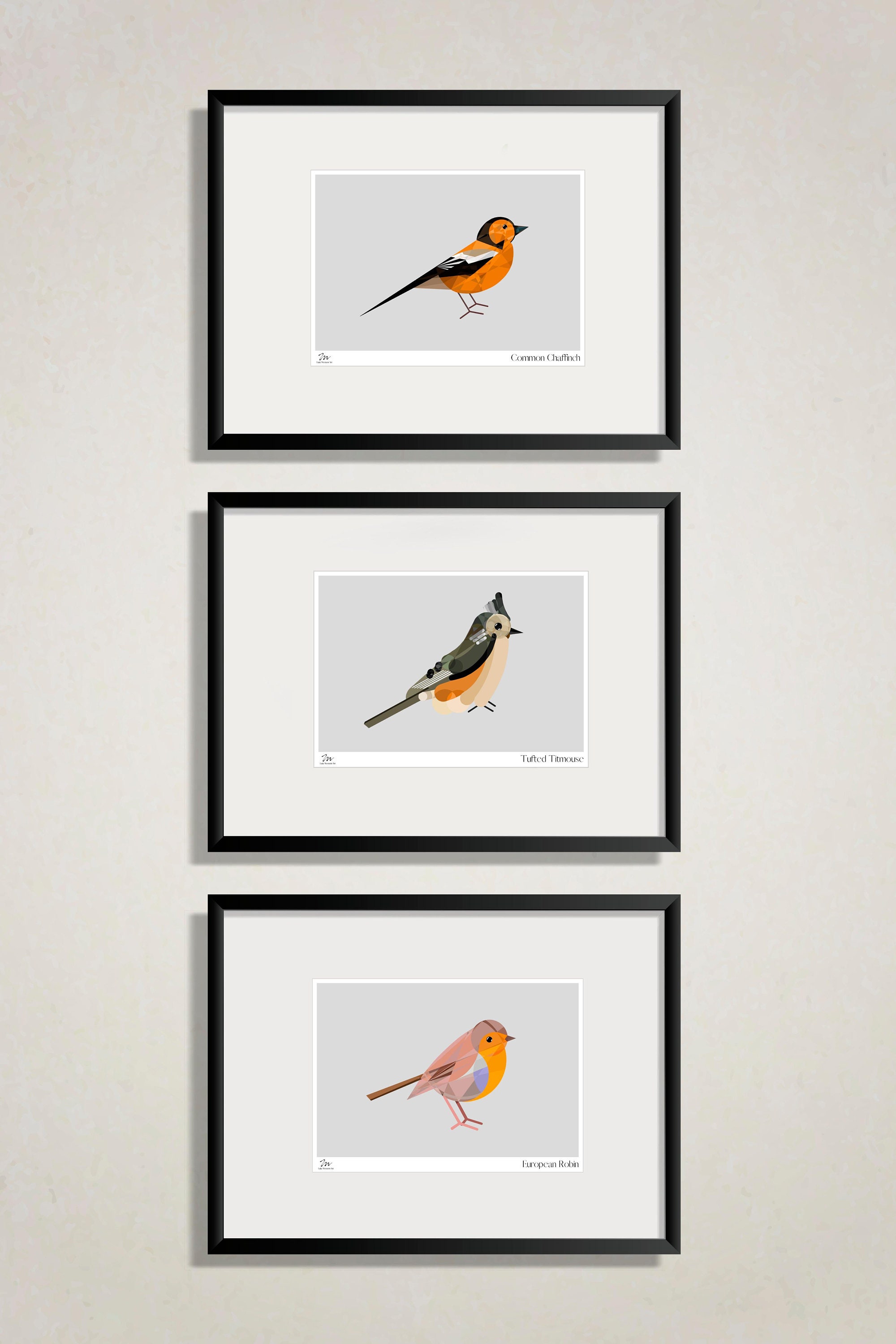 Robin Bird Art Prints. Geometric Bird Artwork - Etsy UK
