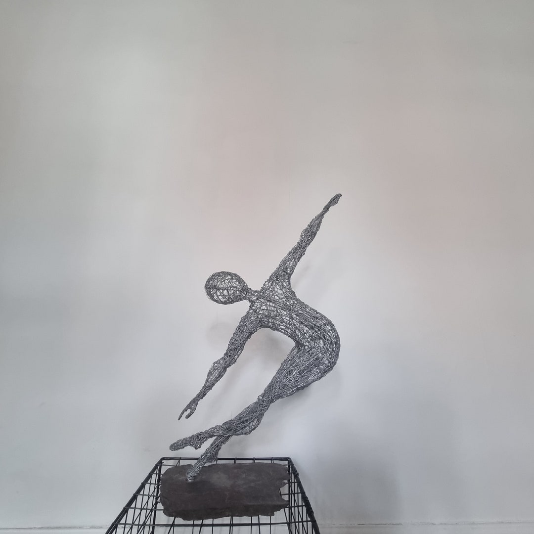 Ballerina Wire Sculpture. Dance Art Wire Sculpture. Dancer Wire Statue ...
