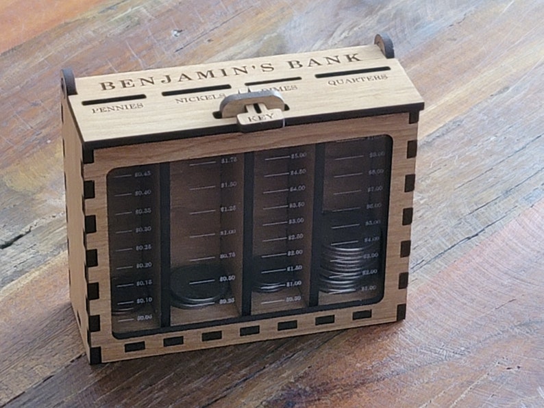 Personalized Coin Sorting Bank Wood Coin Bank - Etsy