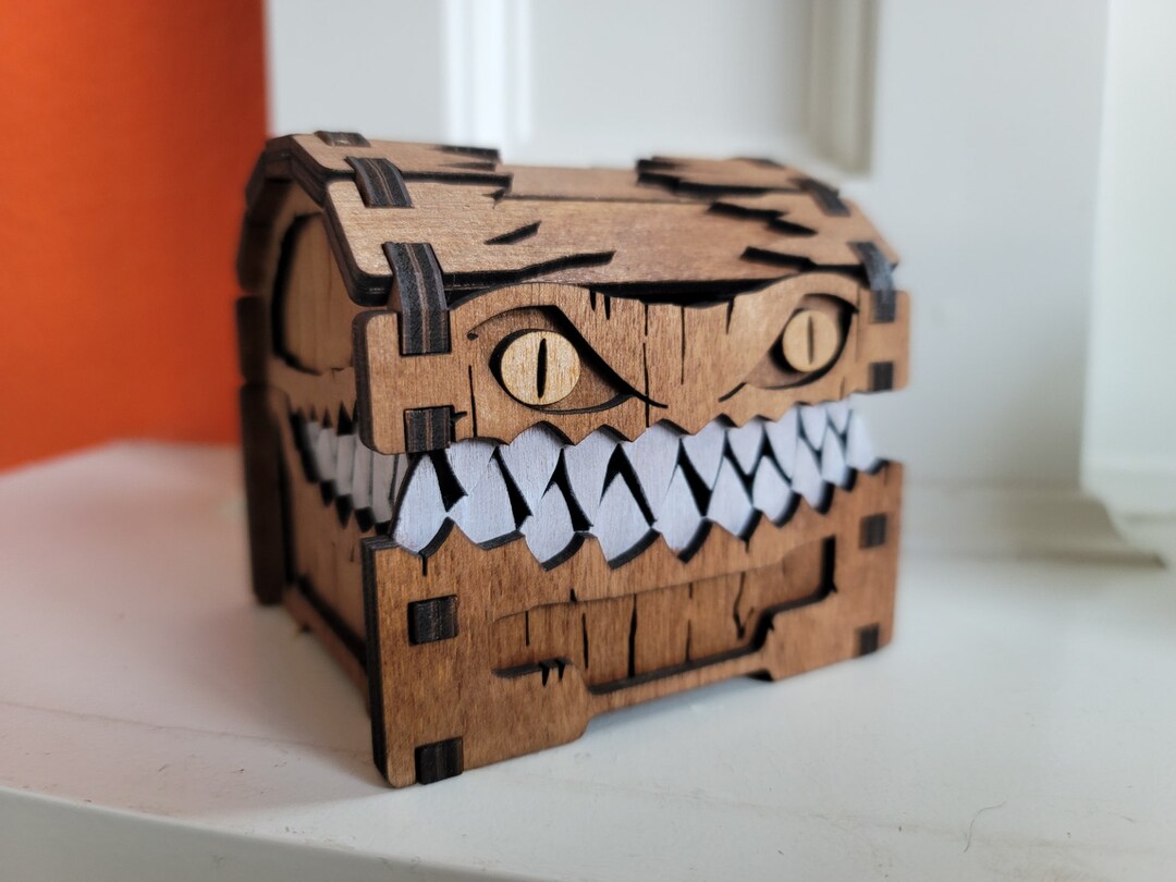 Monster Dice Box Monster Chest Mini Treasure Chest Small Wooden Ring ...