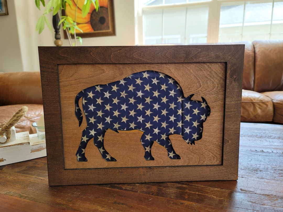 Buffalo Art Framed Buffalo Wall Hanging Personalize Buffalo Gift ...