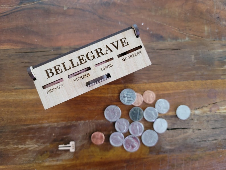 Personalized Coin Sorting Bank Wood Coin Bank - Etsy