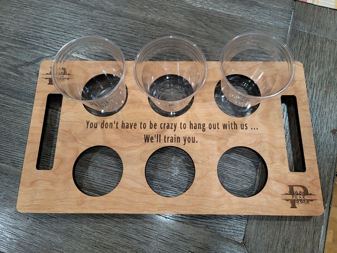 Personalized Drink Serving Tray Wood Beverage Caddy Solo - Etsy