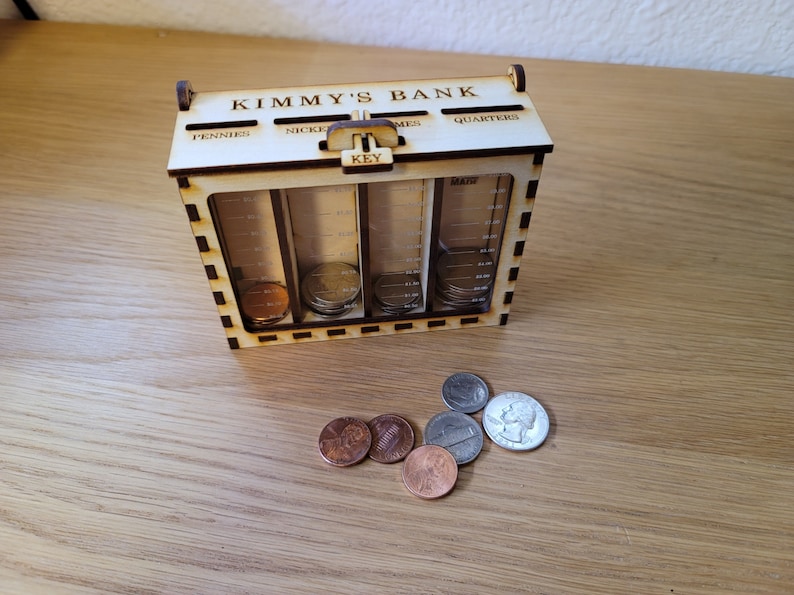 Personalized Coin Sorting Bank Wood Coin Bank - Etsy
