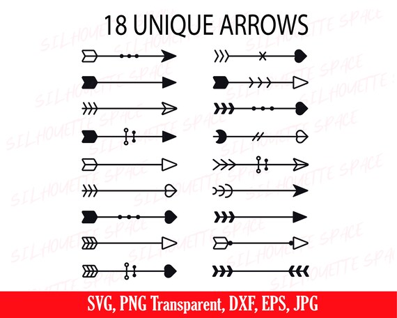 Arrows SVG Silhouette BUNDLE Svg Png Jpg Dxf Eps | Etsy UK
