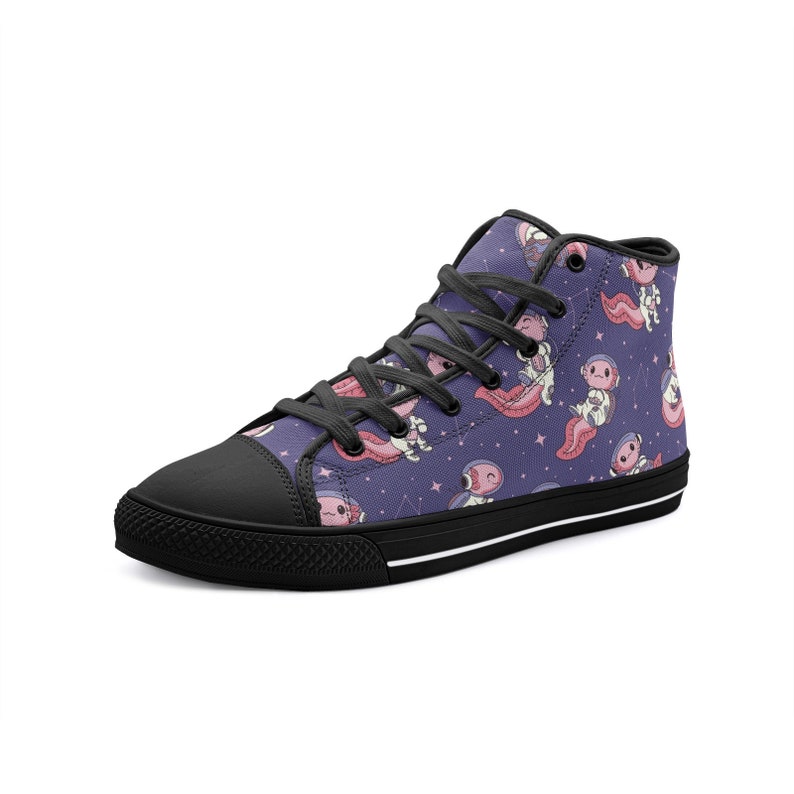 Axolotl Outerspace High Top Canvas Shoes, Unisex Purple Sneakers - Etsy