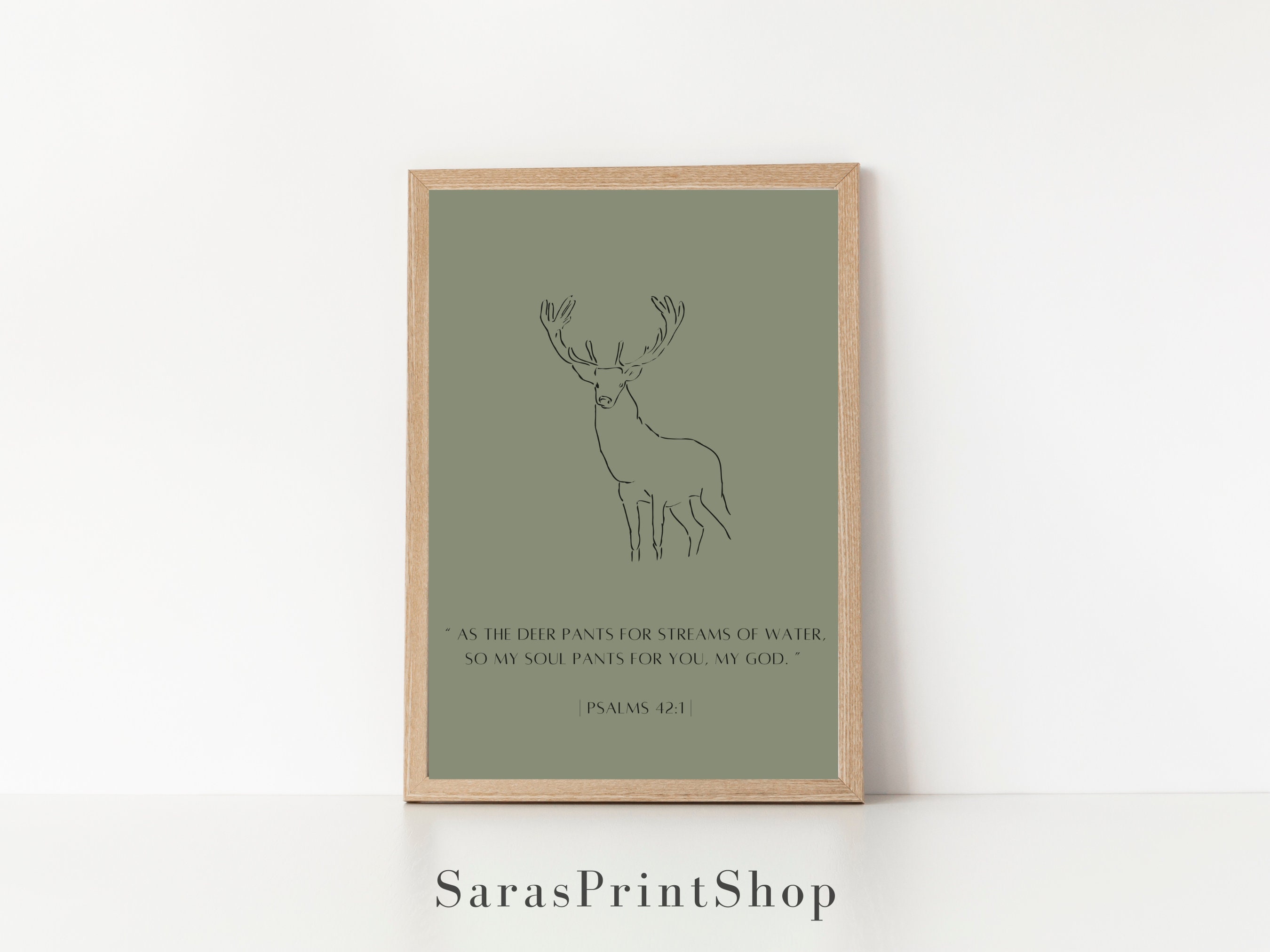 Psalms 42:1 Deer Wall Art | Christian Printable Wall Art for Men ...