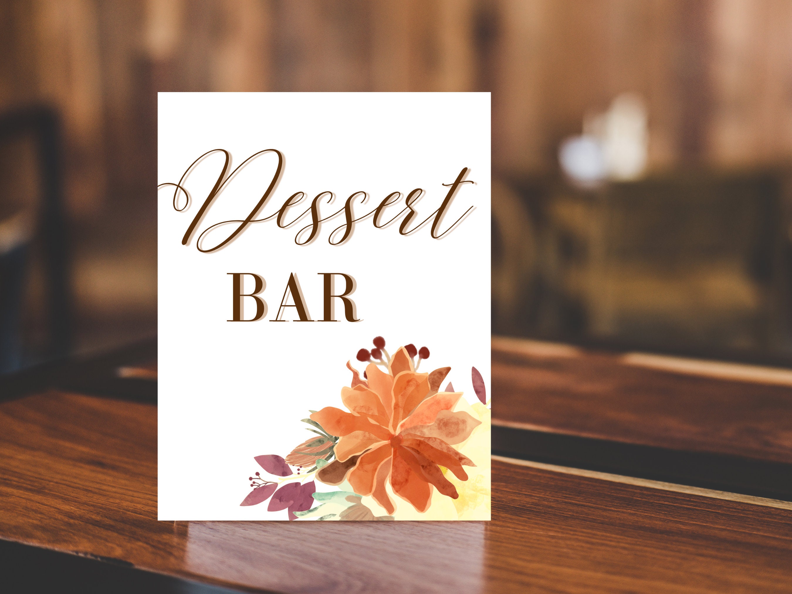 Fall Wedding Dessert Bar Sign Printable 8x10 Wedding Sign - Etsy
