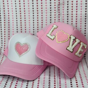 Valentines Day Trucker Hat Trucker Hat With Patches Chenille Hat Patch ...