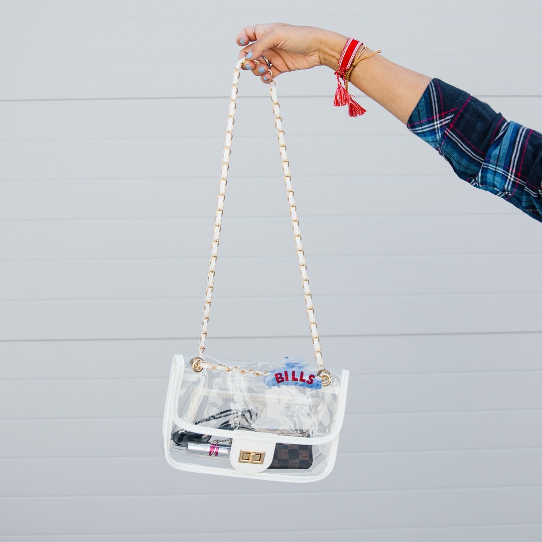 Clear Stadium Bag Gold Chain Gameday Purse Black Purse White Bag - Etsy