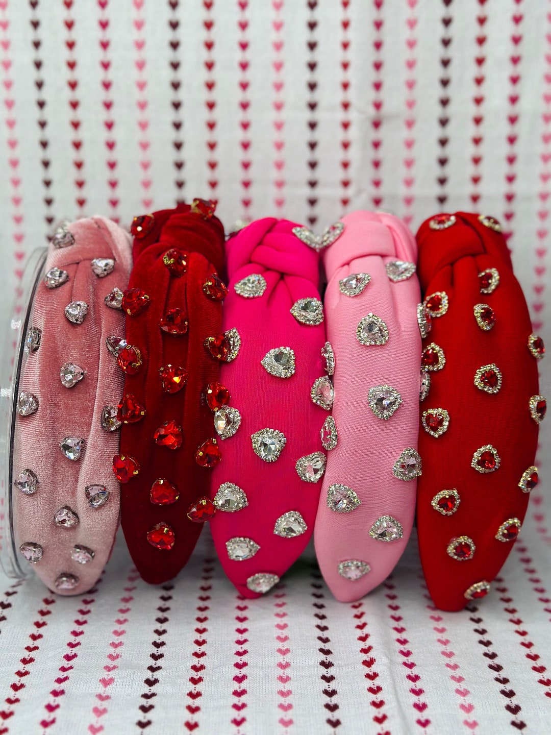 Valentines Day Headbands Womens Pink Headband Crystal Headband ...