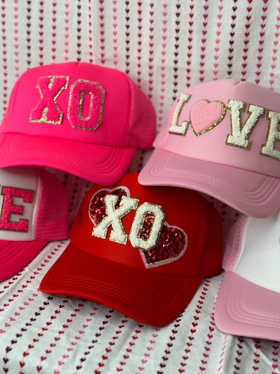 Valentines Day Trucker Hat Trucker Hat With Patches Chenille Hat Patch ...