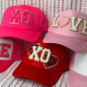 Valentines Day Trucker Hat Trucker Hat With Patches Chenille Hat Patch ...