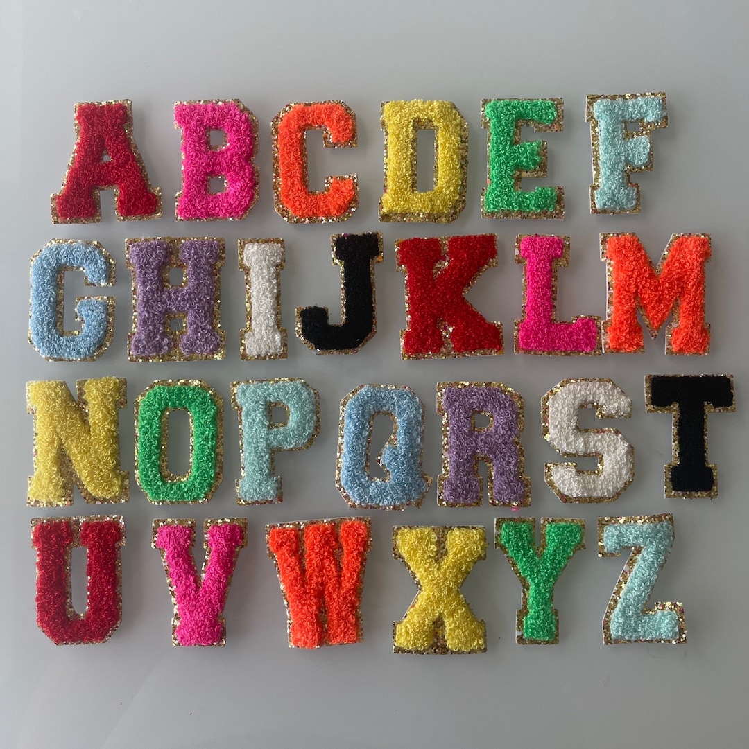 Chenille Letters Chenille Patch Adhesive Letters Varsity Letters Fuzzy ...