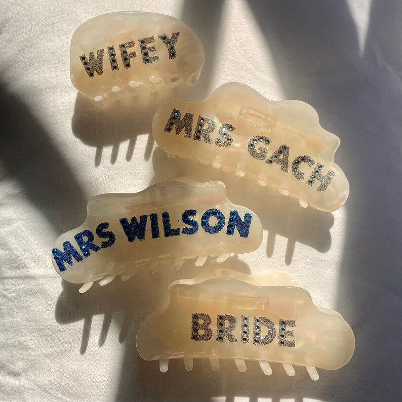 Personalized Hair Clip Bride Hair Claw Personalized Gift - Etsy