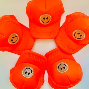 Smiley Face Trucker Hat Glitter Happy Face Hat Spring Break Hat ...