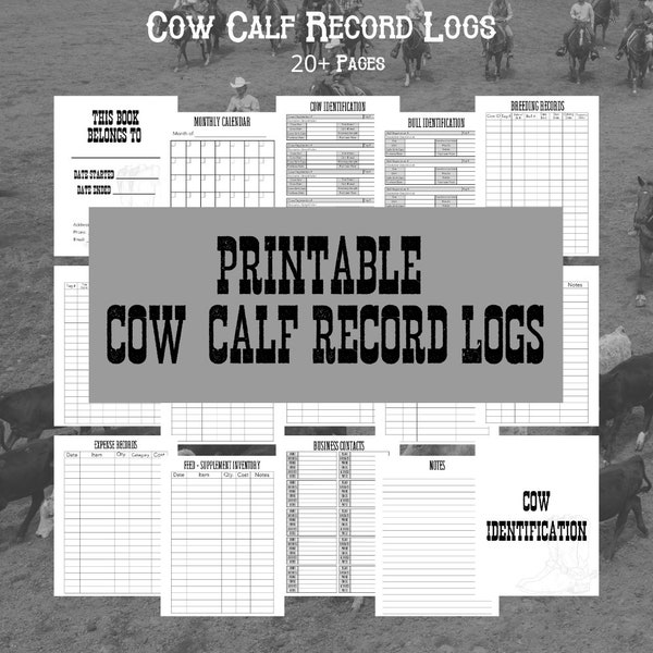 Cattle Calf Record Book - Etsy