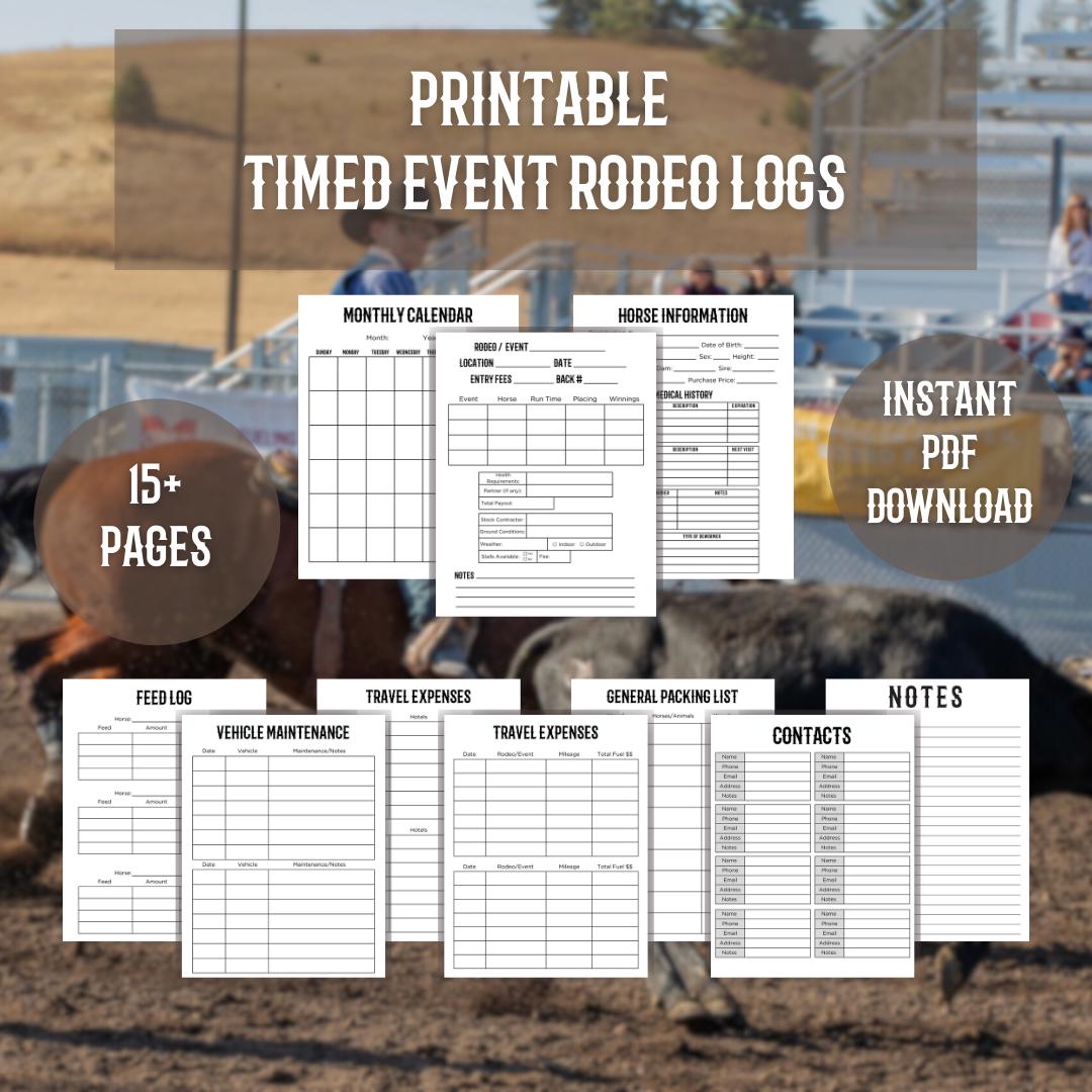 Printable Timed Event Rodeo Log Book/pages - Etsy
