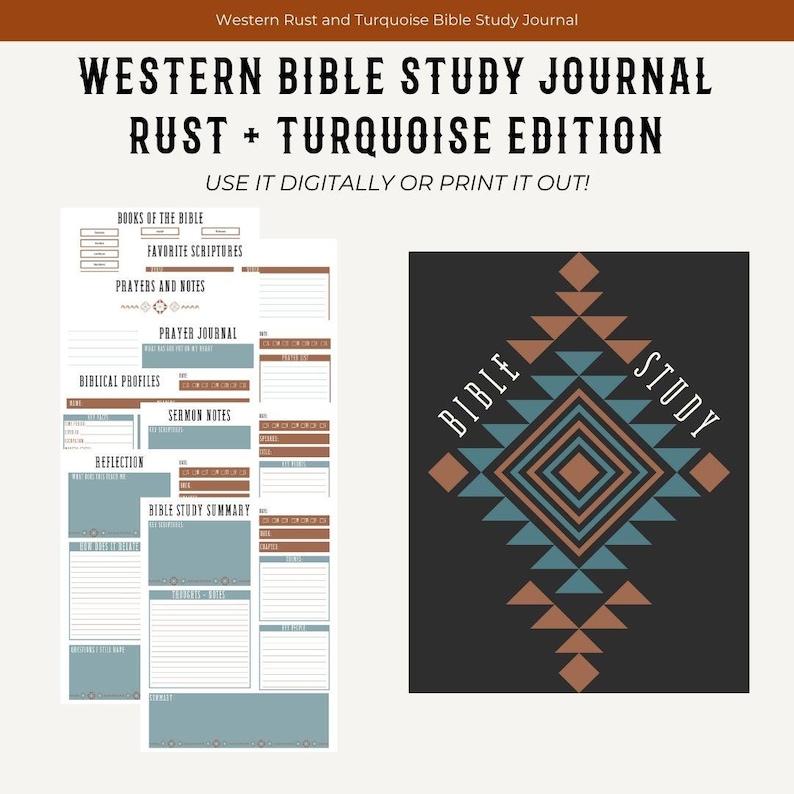 Digital Bible Study - Western Rust and Turquoise Edition - Etsy