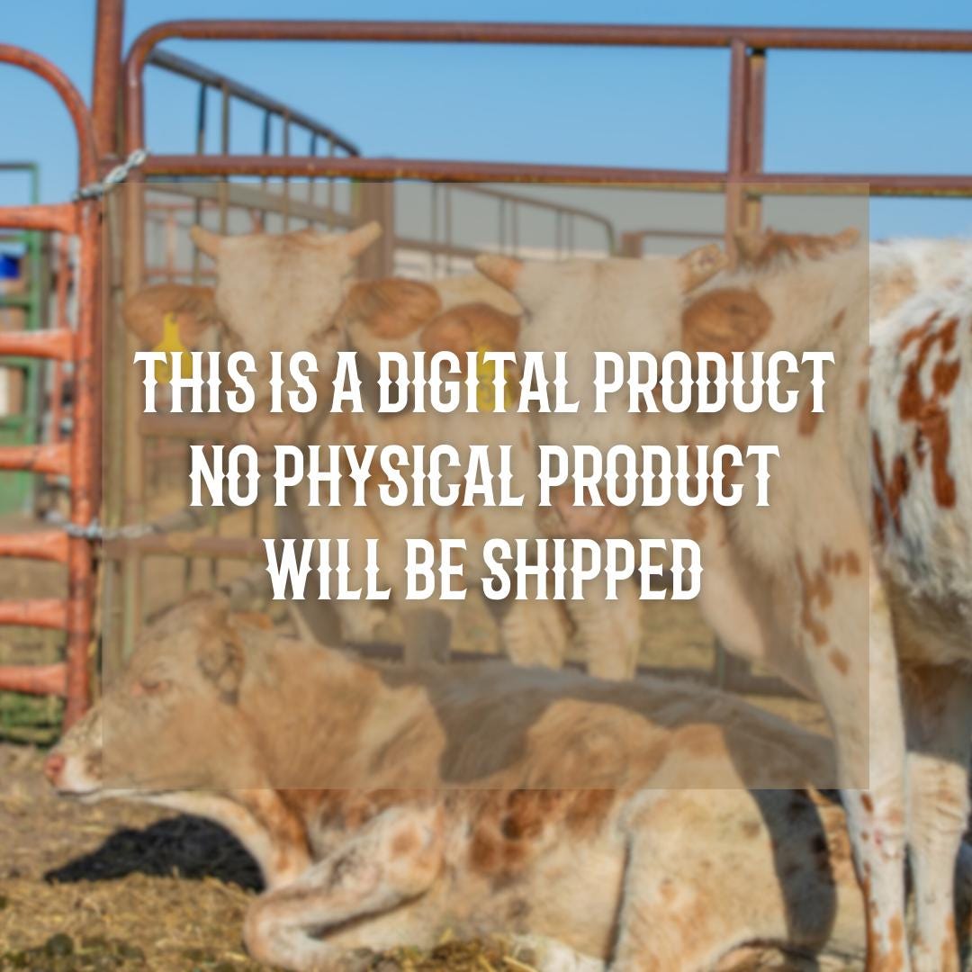 Printable Cattle Record Log Sheets: Livestock Management (PDF) - Etsy