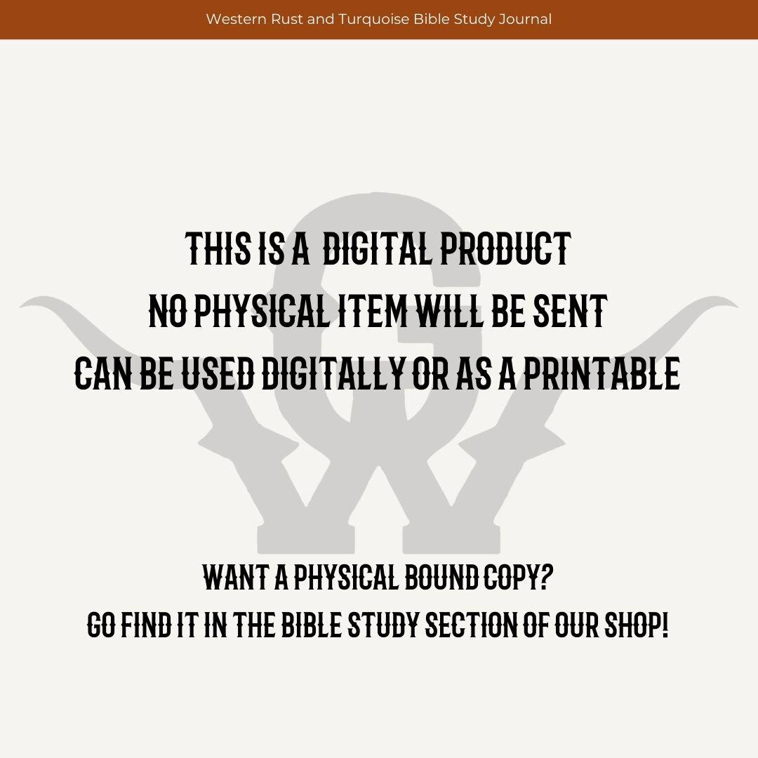 Digital Bible Study - Western Rust and Turquoise Edition - Etsy