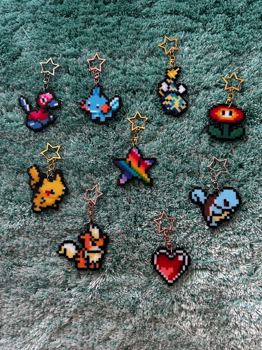 Mini Perler Keychain - Etsy