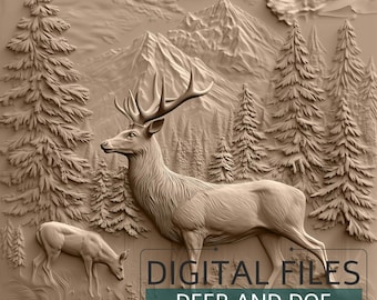 Deer | PNG for Engraving | 3D Laser Ready File | Laser Burn PNG File ...