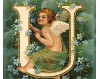 ANGEL ALPHABET POSTCARD, the Letter M. Circa 1920, Original and Vintage ...