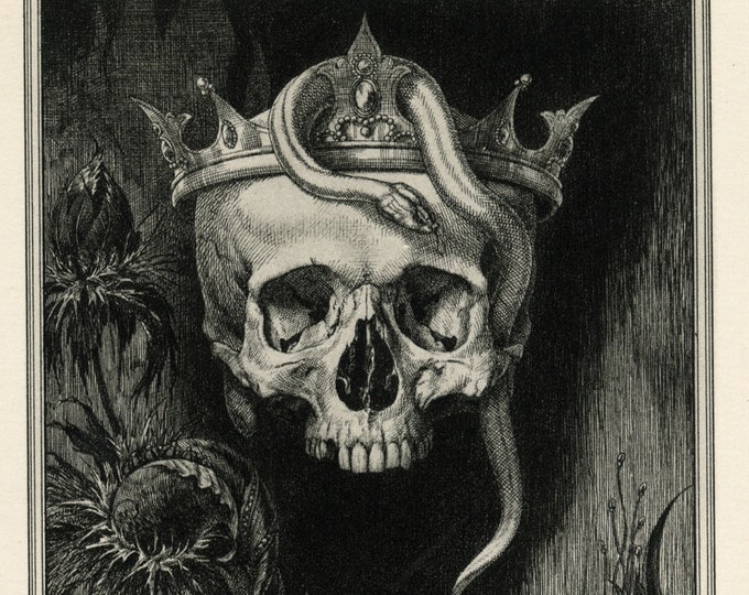 BOOKPLATE, Engraving, Macabre. Circa 1930, Vintage. - Etsy