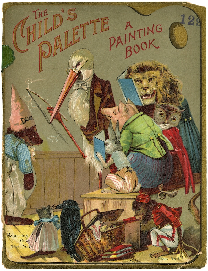 ANTHROPOMORPHIC Children's Coloring Book. Circa 1910, Original and ...