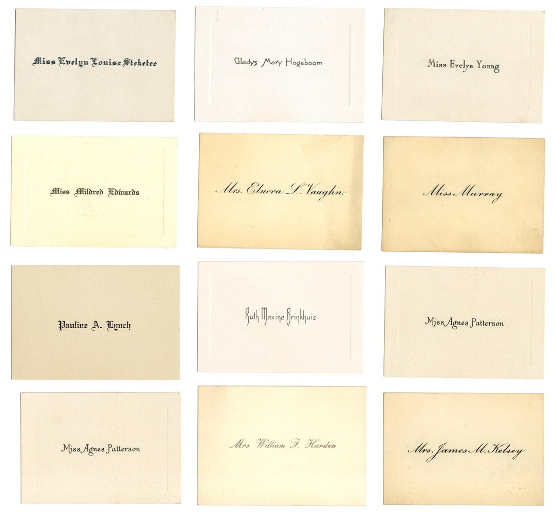 30 ANTIQUE CALLING CARDS. Circa 1920, Original - Etsy