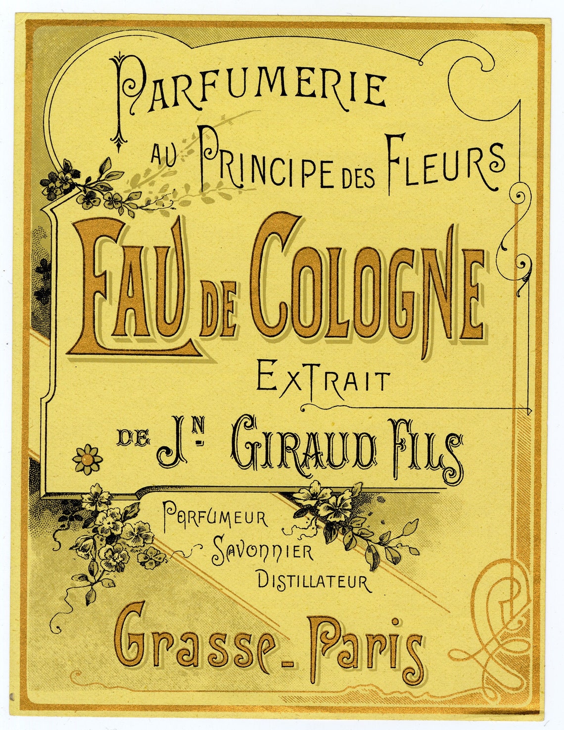FRENCH PERFUME LABEL, Circa 1930, Vintage - Etsy