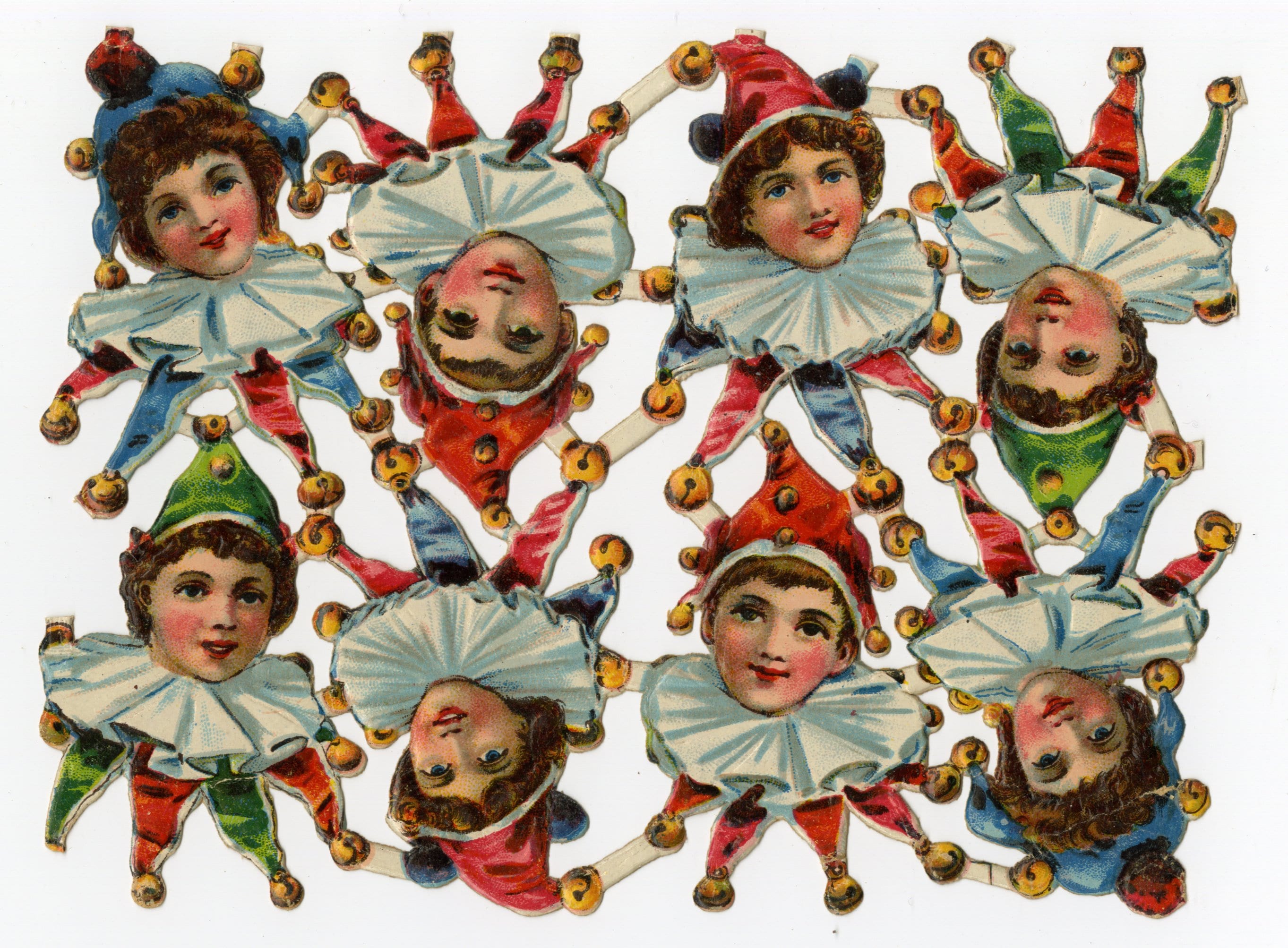 VINTAGE JESTERS , Die Cut, 1910 - Etsy