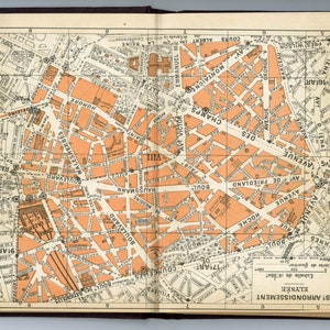 PARIS MAP, Circa 1920. Vintage - Etsy