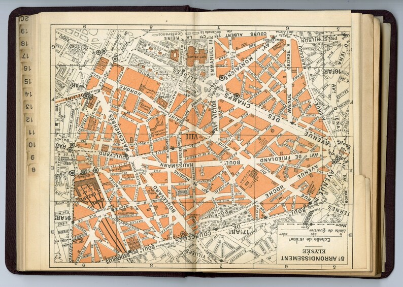 PARIS MAP, Circa 1920. Vintage - Etsy