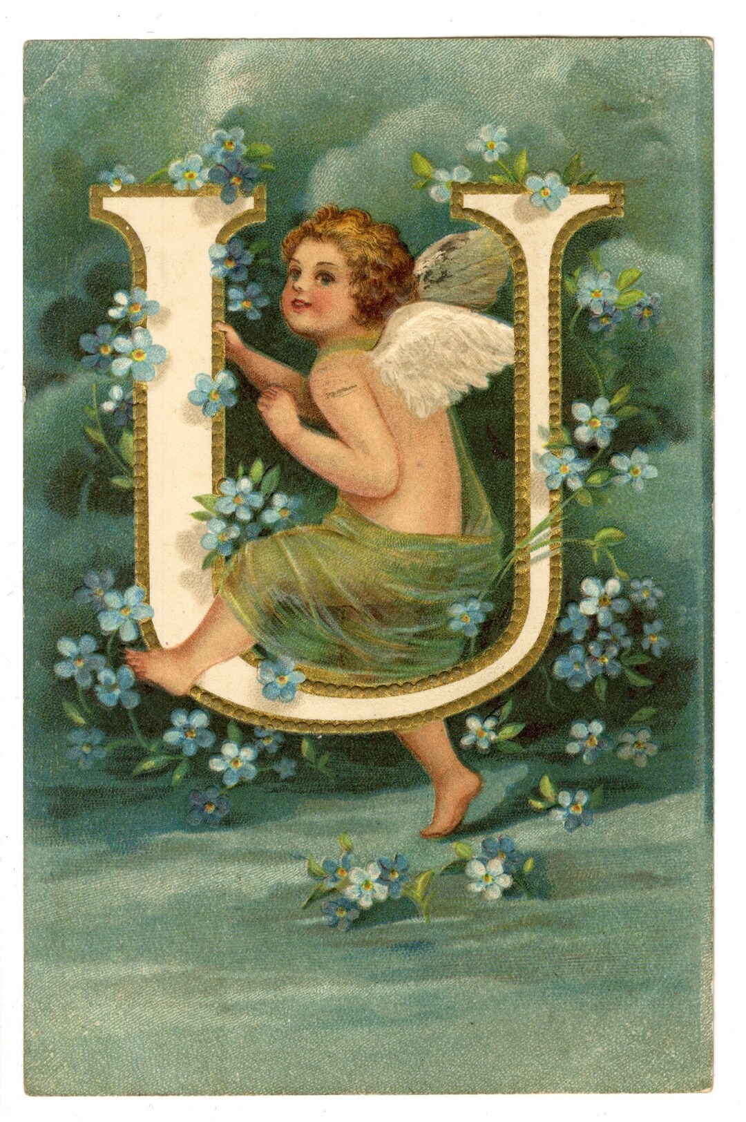 ANGEL ALPHABET POSTCARD , the Letter . Circa 1920, Original and Vintage ...