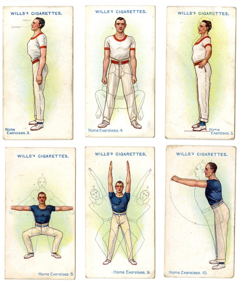 PHYSICAL CULTURE Trade Cards. Complete Set of 50. Circa 1920, Vintage ...