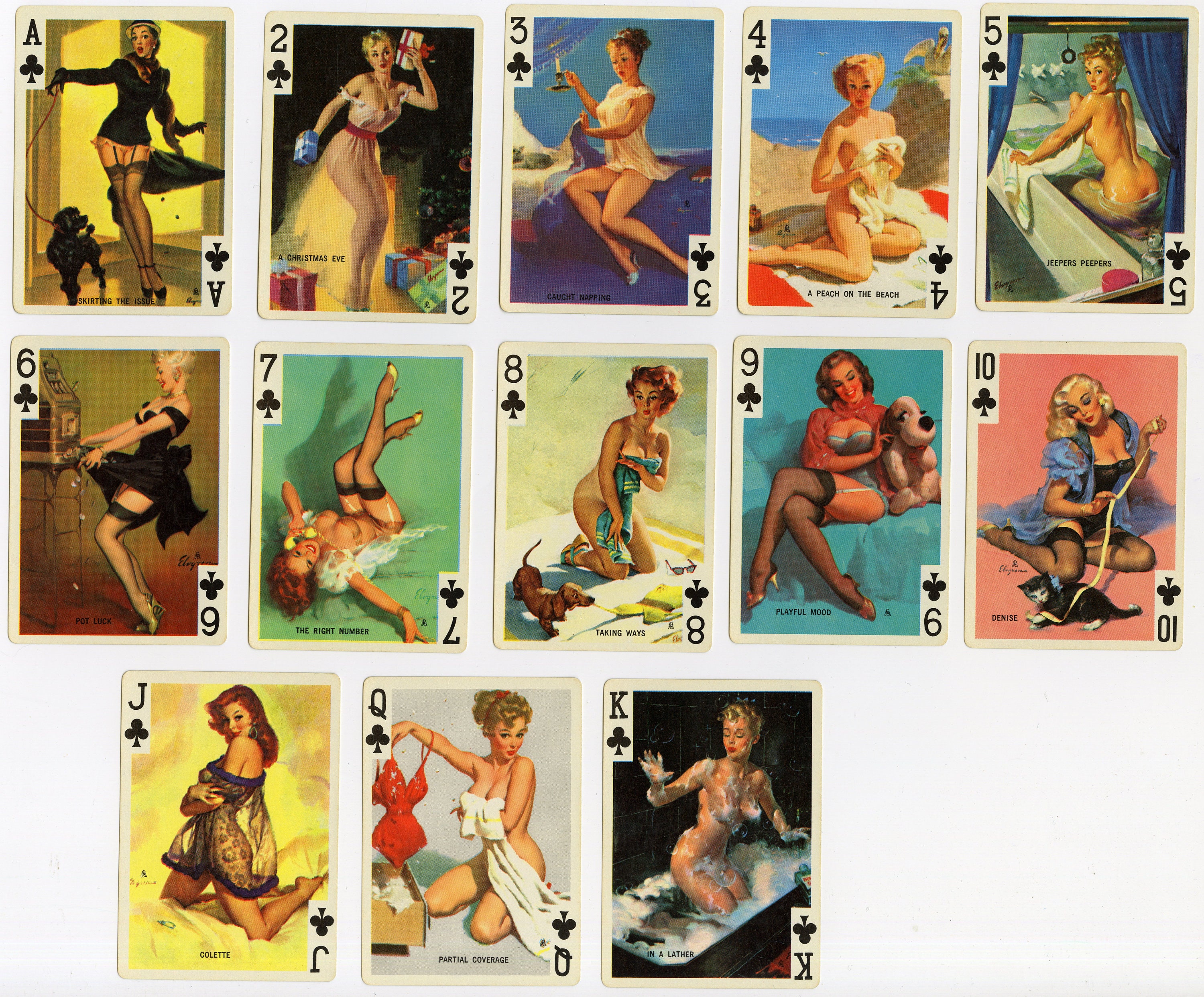 Gil Elvgren Playing Cards Complete Deck Circa 1950 Vintage Etsy
