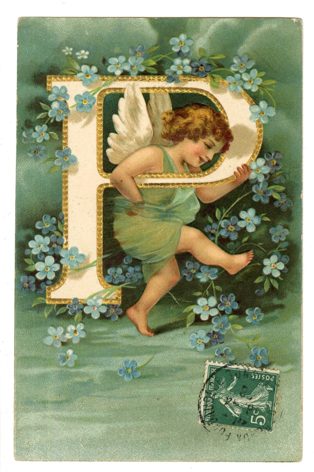 ANGEL ALPHABET POSTCARD, the Letter P. Circa 1920, Original and Vintage ...