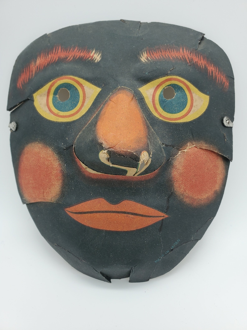 5 ANTIQUE PAPER MASKS - Circa 1940, Vintage - Etsy